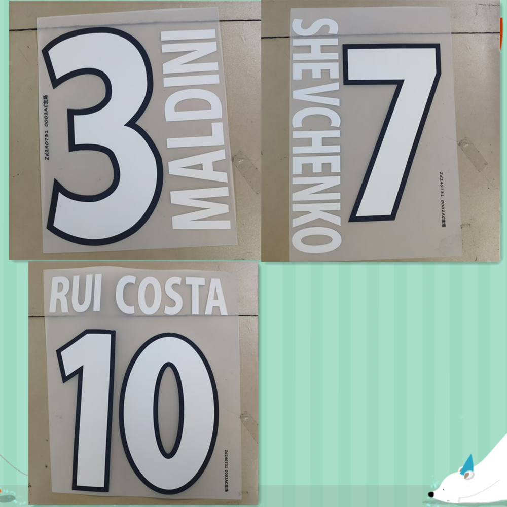 AC MILAN 2000-02 MALDINI RUI COSTA SHEVCHENKO 2000 2001 2002 Jersey ...